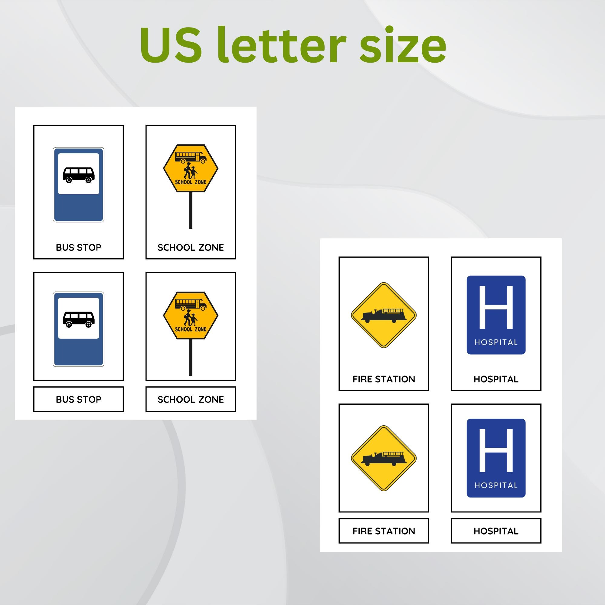 Community Safety Signs Flashcards / 3-part Cards / Kids Learning ...