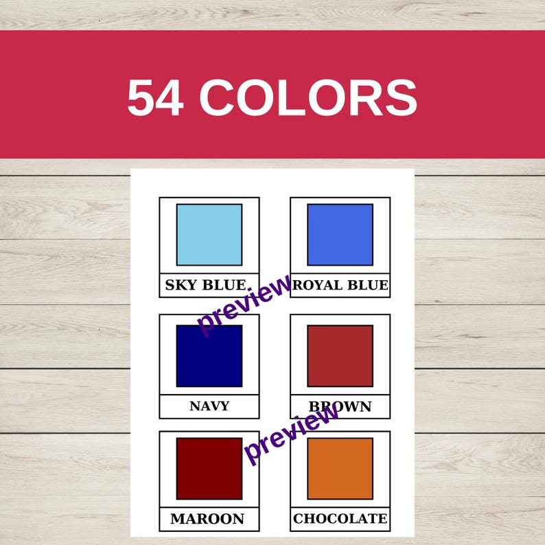 Montessori Color Flashcards: 54 Printable Cards (PDF) - Etsy