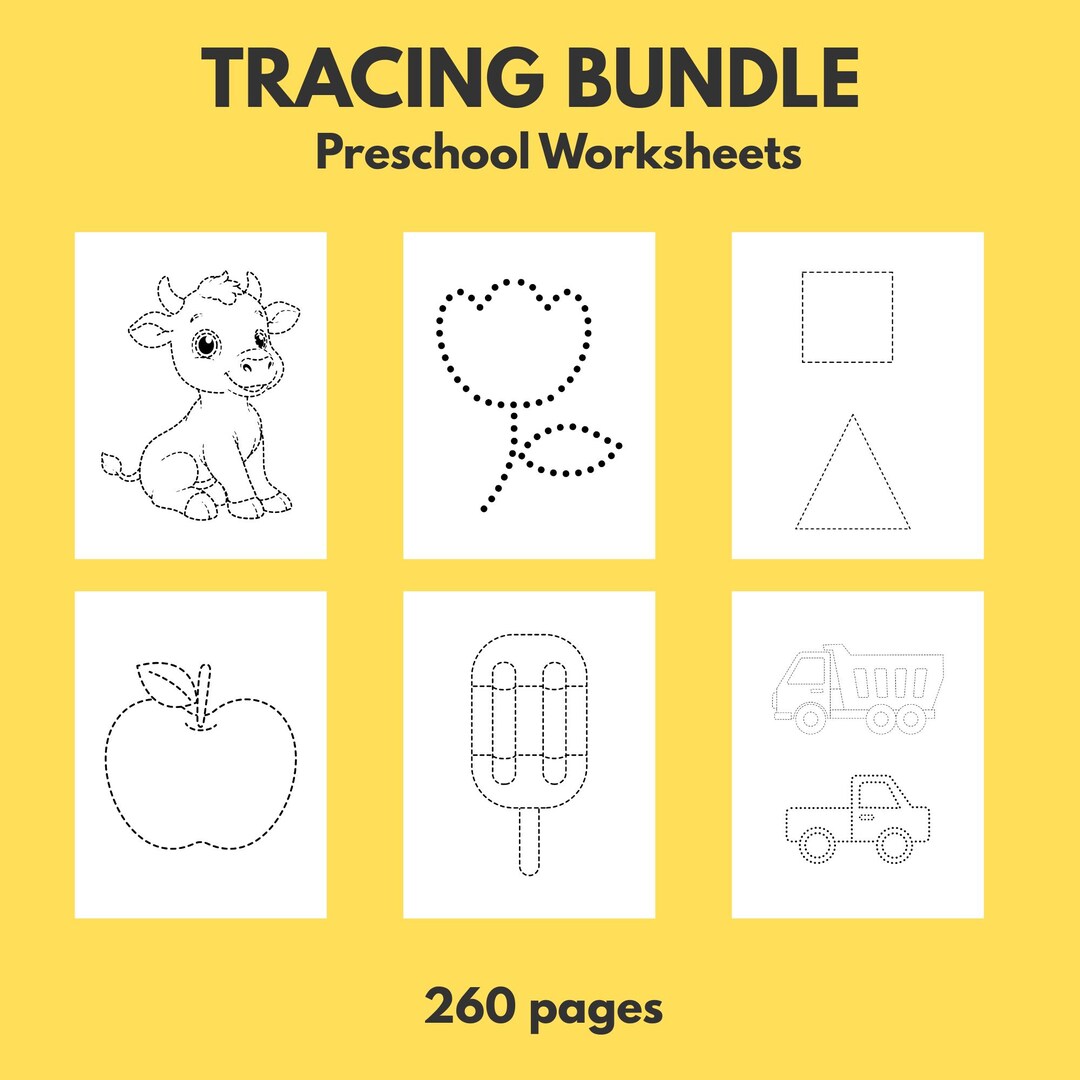 Preschool Line Tracing Worksheets Bundle / Toddler Tracing Printable ...