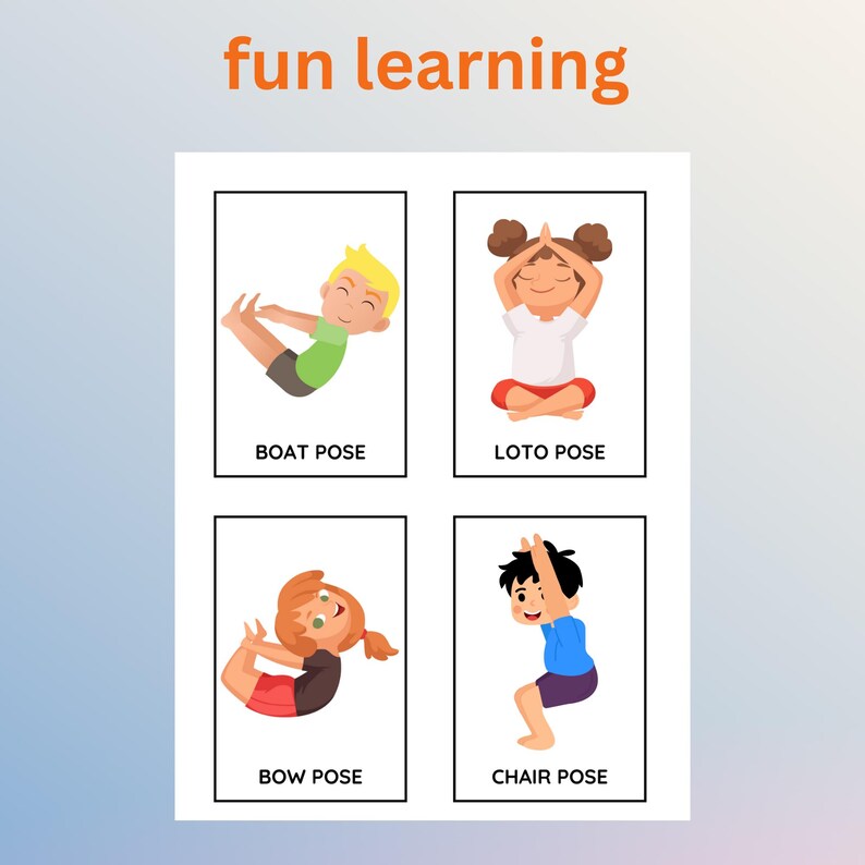 KIDS YOGA POSES / Yoga Flashcards / Kids Movement Activity / Yoga Cards ...