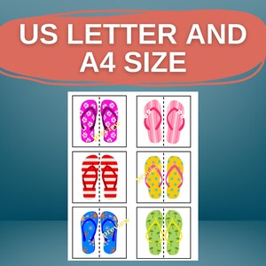 Flip Flop Matching Game / Summer Matching Activity / Preschool Matching ...