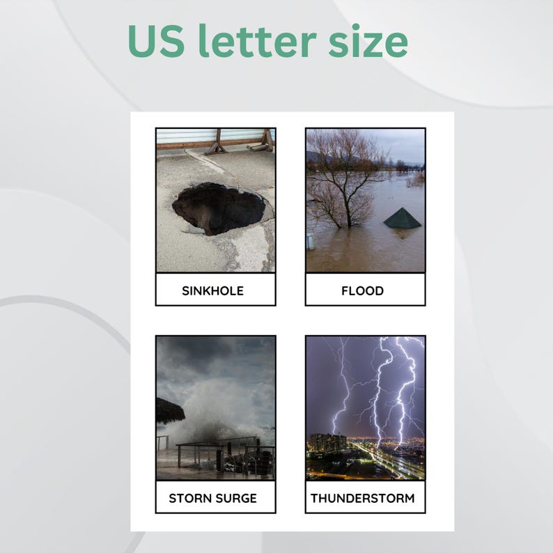 Printable Natural Disasters Flashcards / Types of Natural Disasters ...