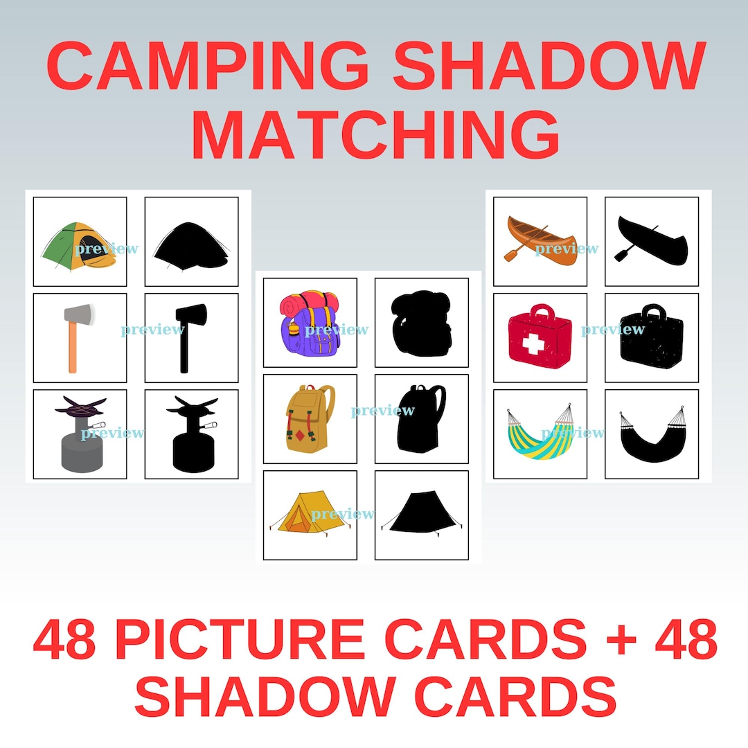 Camping Shadow Matching /preschool Printable Camping Activity ...