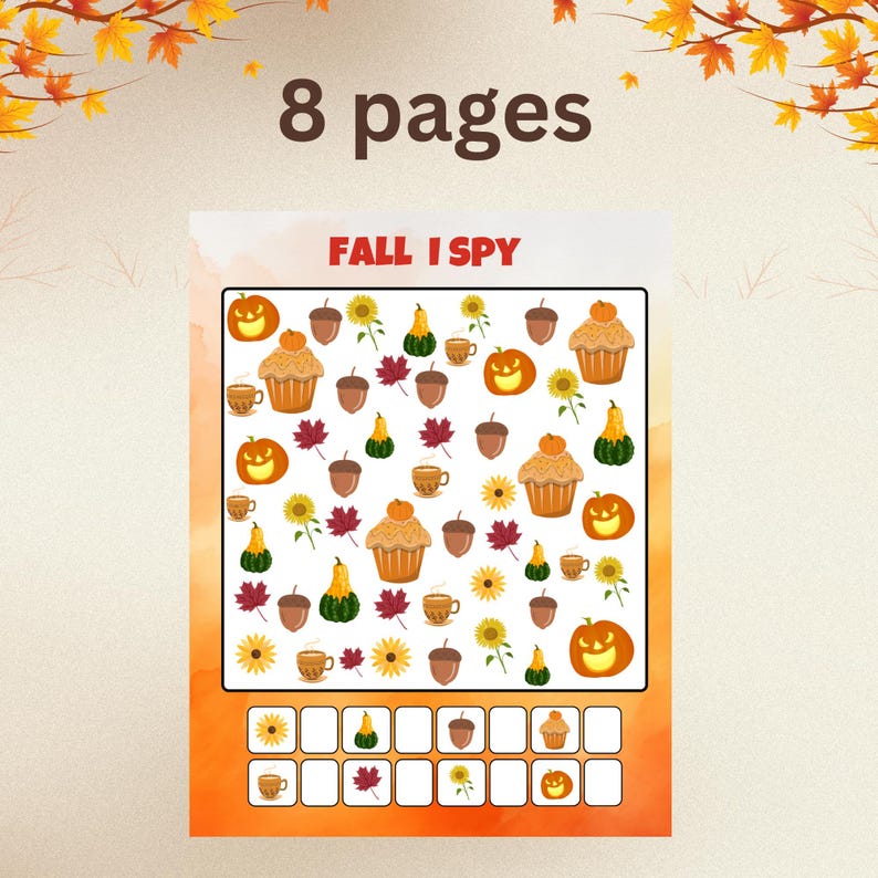 Fall I Spy Game / Spy Printable Activities / Fall Autumn Preschool ...