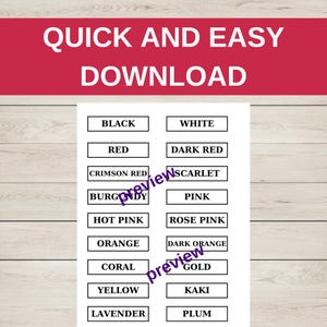 Montessori Color Flashcards: 54 Printable Cards (PDF) - Etsy