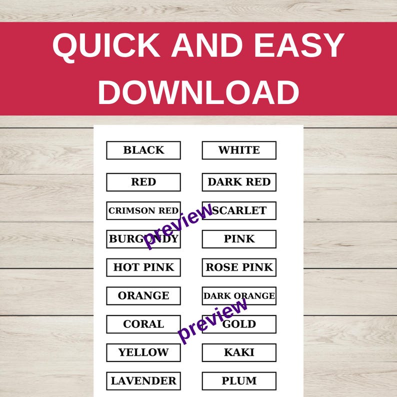 Montessori Color Flashcards: 54 Printable Cards (PDF) - Etsy