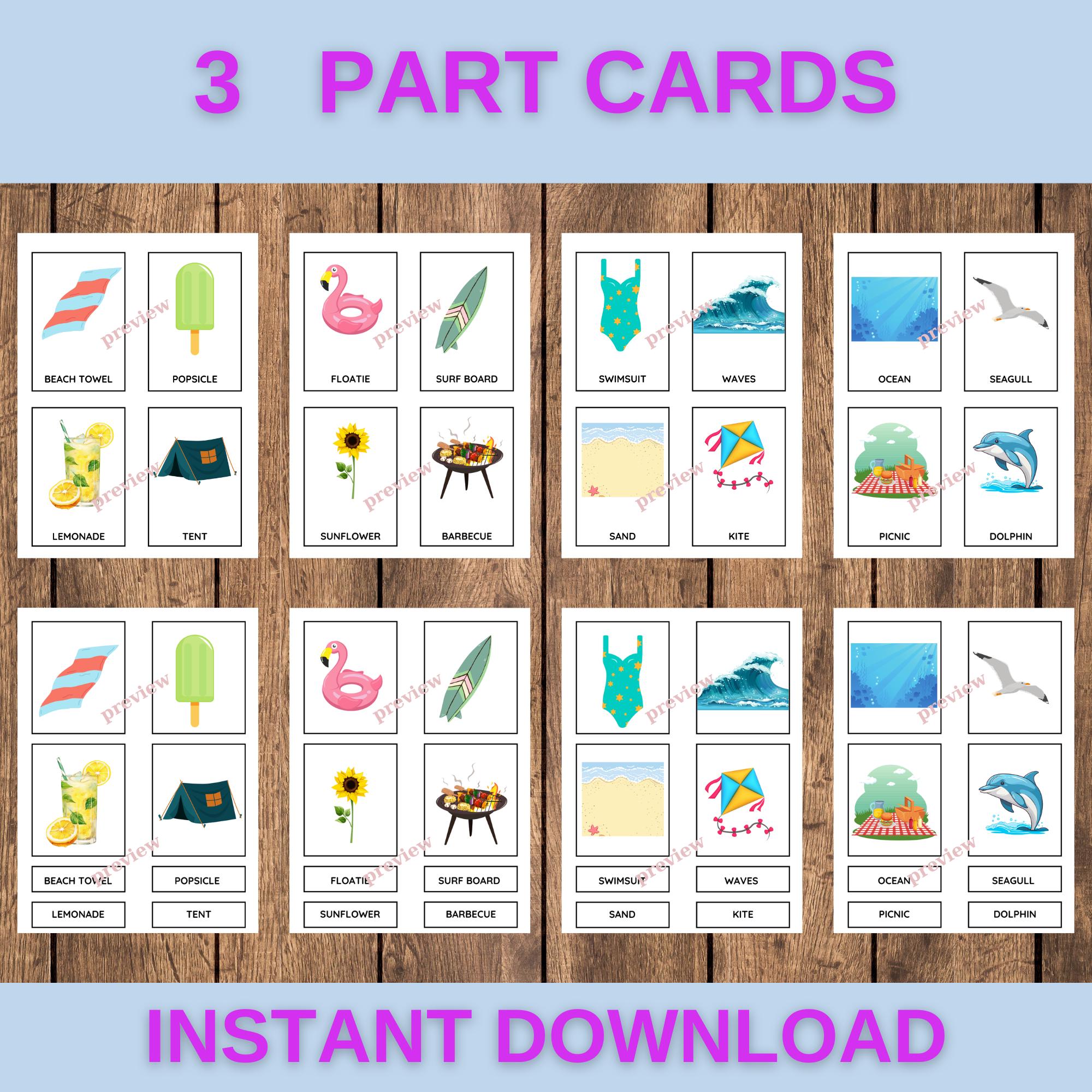 Summer Flashcards for Toddlers / Homeschool Printable / Montessori ...