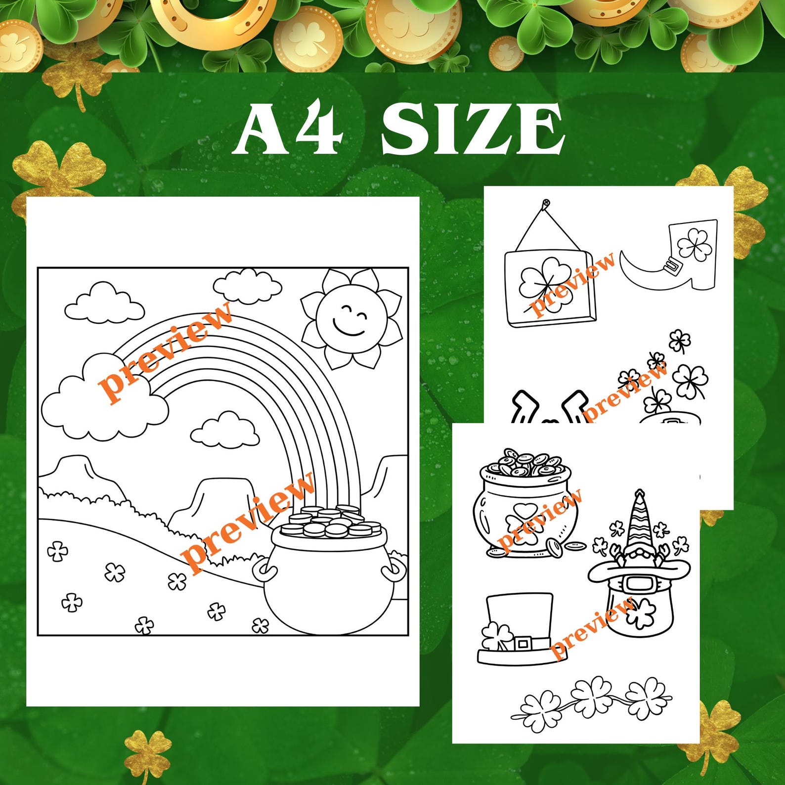 St. Patrick's Day Coloring Pages: 20 Fun Designs (printable PDF) - Etsy