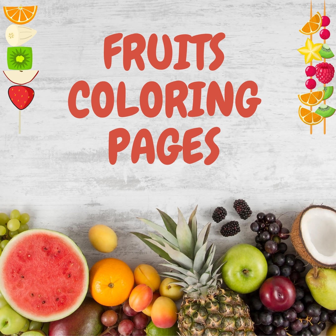 Printable Preschool Fruit Coloring Pages Pdf File Instant Dowload Us ...