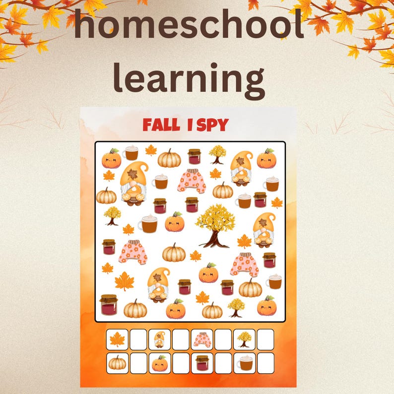 Fall I Spy Game / Spy Printable Activities / Fall Autumn Preschool ...