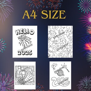 Printable New Year 2025 Coloring Pages; Digital File; Instant Download ...