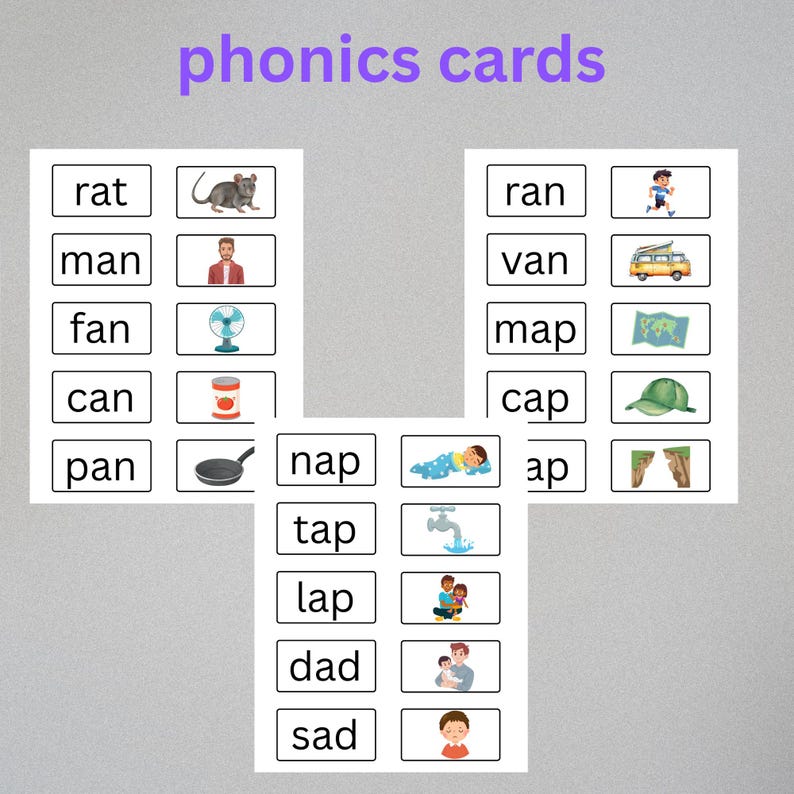 110 CVC Words Reading Printable / Montessori Phonics Cards ...