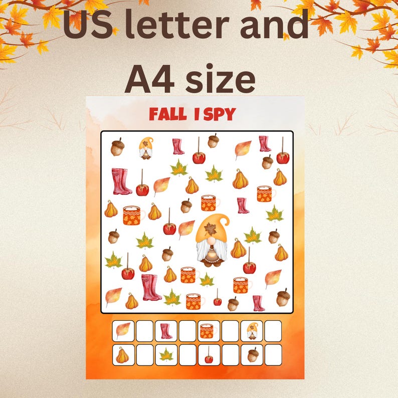 Fall I Spy Game / Spy Printable Activities / Fall Autumn Preschool ...
