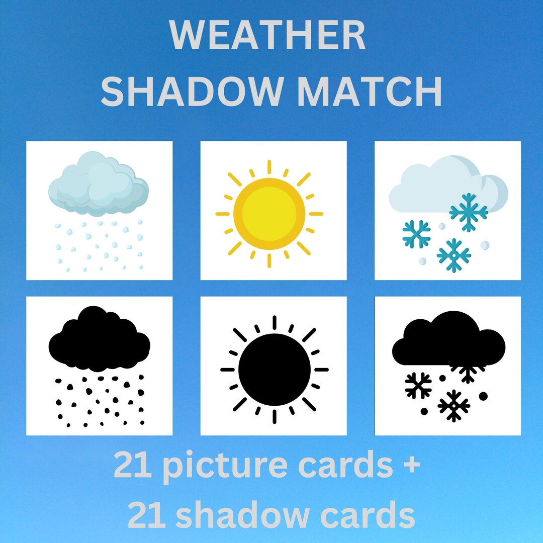 Weather Shadow Match / Weather Activity / Montessori Printable ...