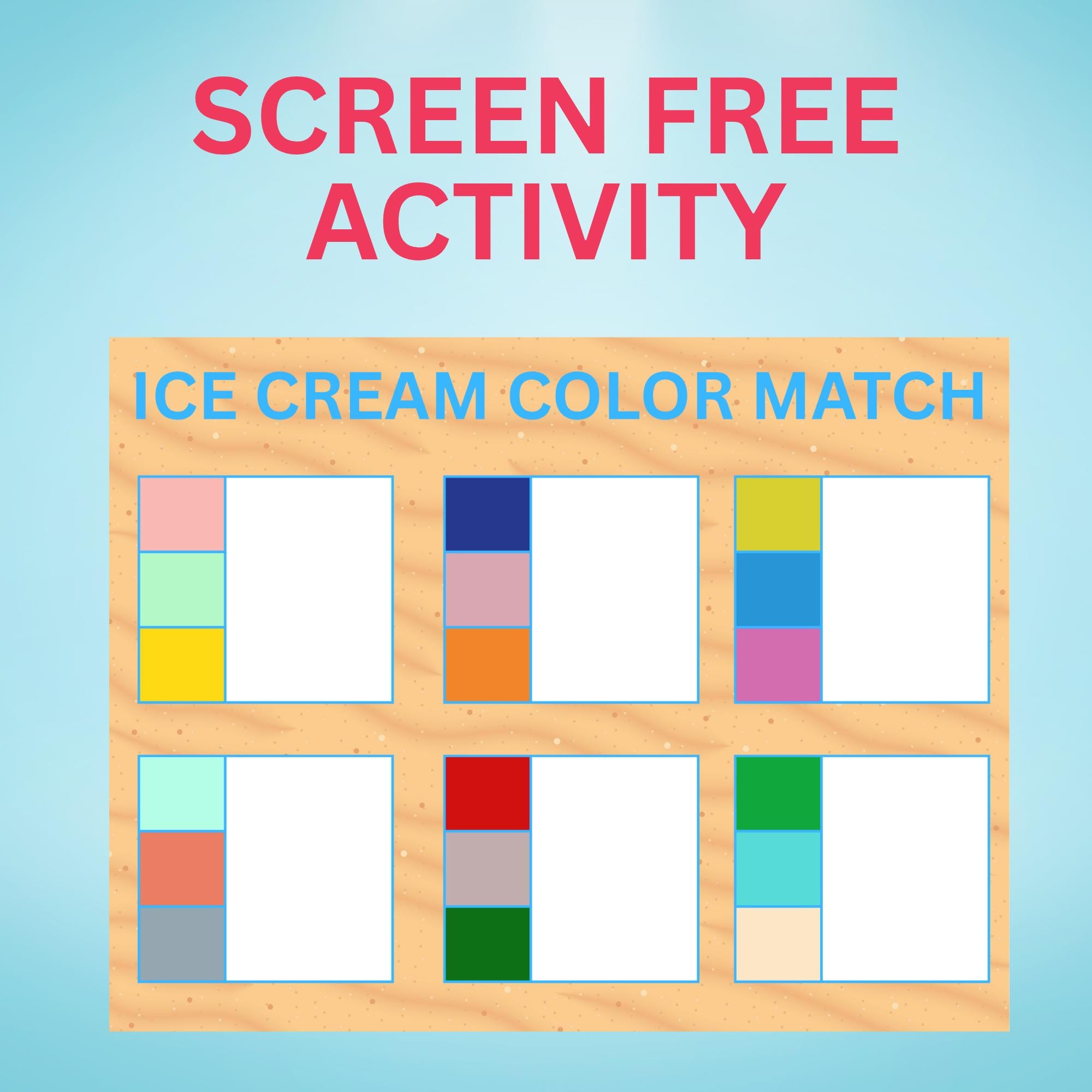 Ice Cream Color Matching Activity: Preschool Learning (PDF) - Etsy