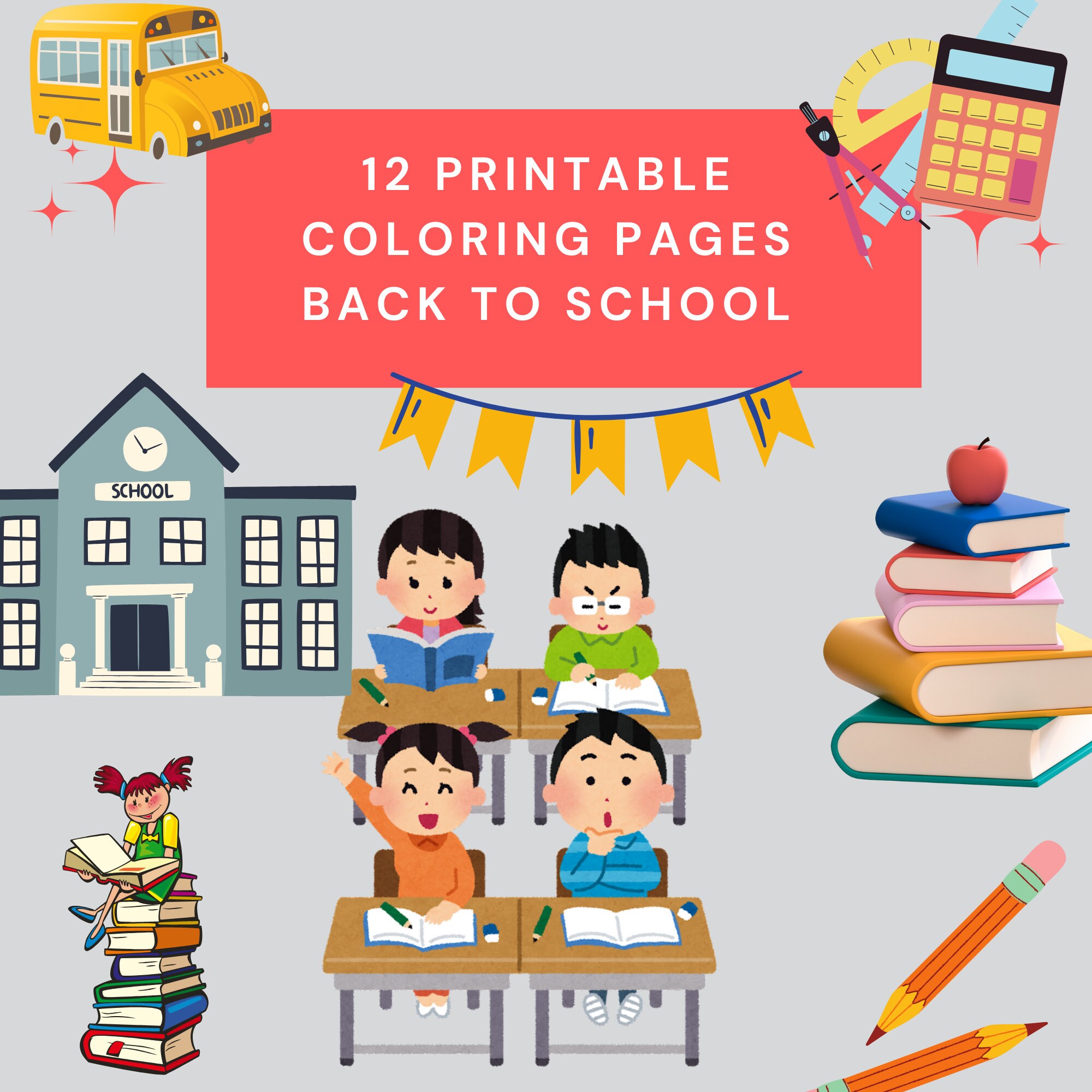 Back to School Large Print Coloring Pages Preschool Coloring Printable ...