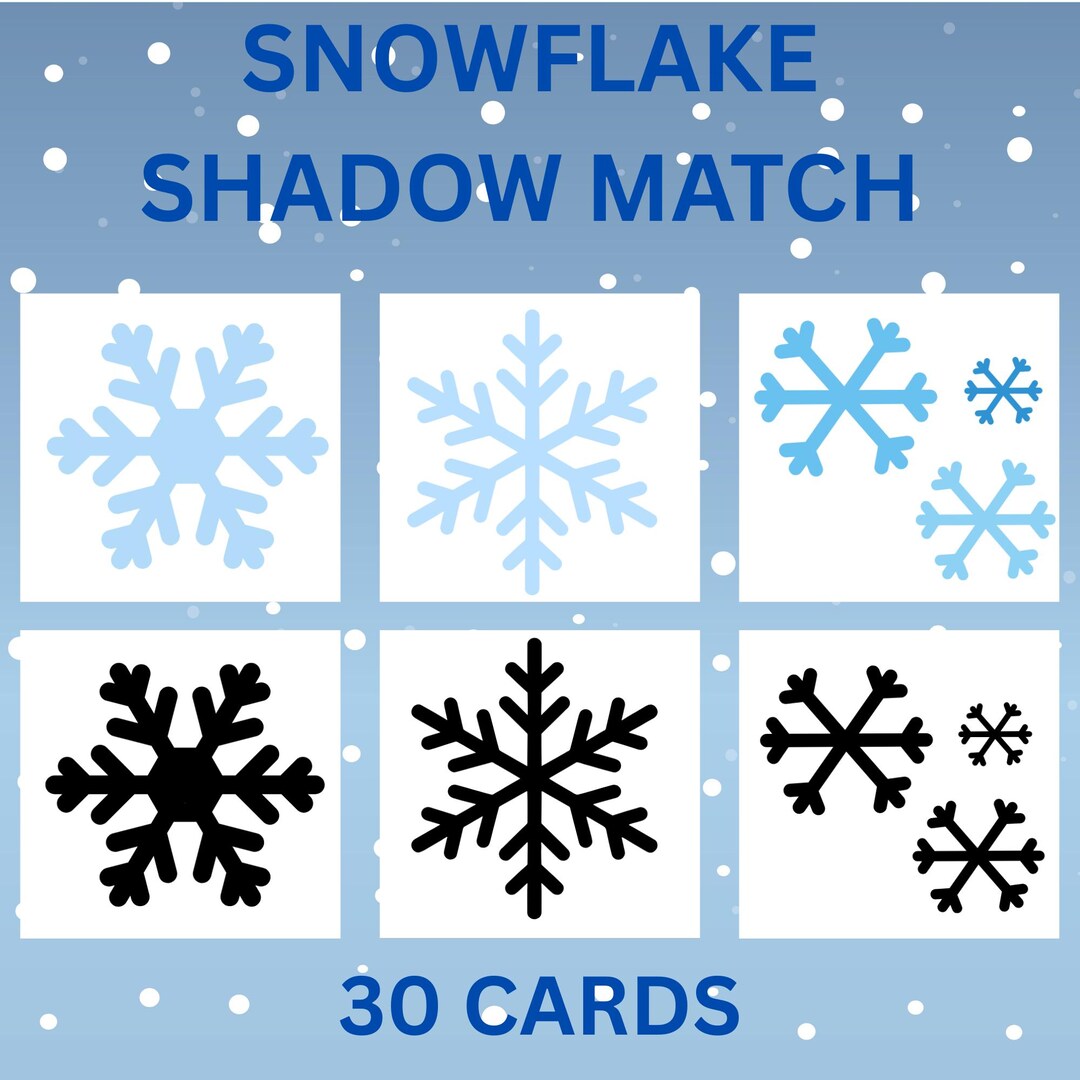 Snowflake Shadow Match / Winter Printable for Toddlers & Preschoolers ...