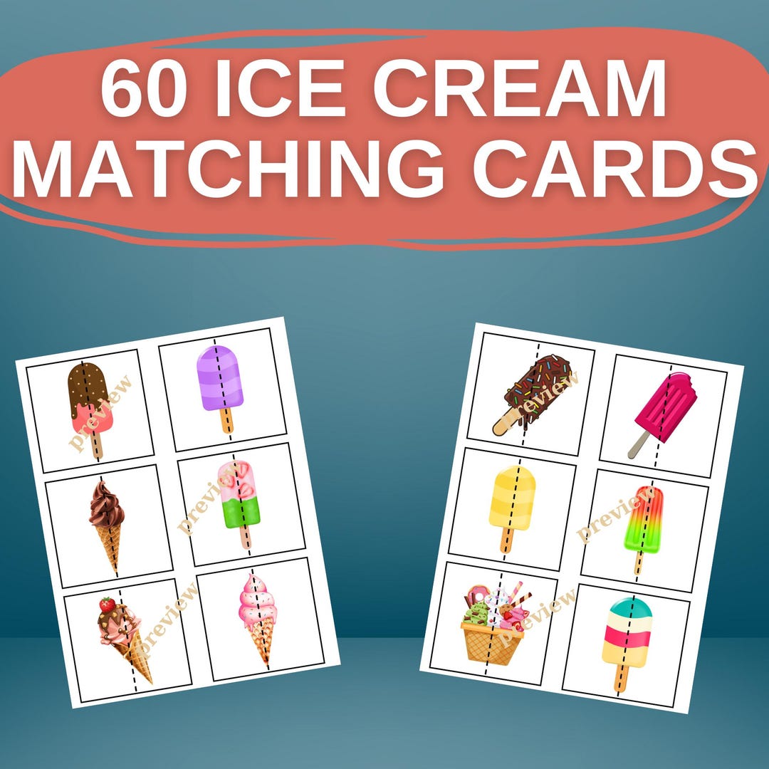 Ice Cream Matching Game / Summer Printable / Homeschol Printable ...