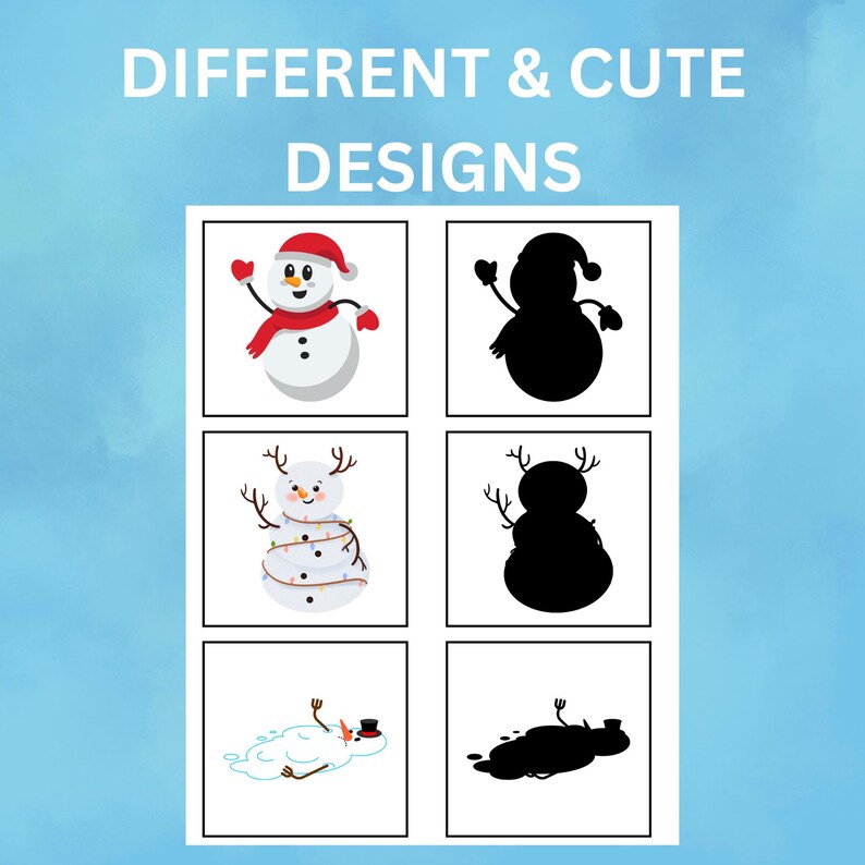 Snowman Shadow Match / Preschool Printable / Homeschool Printable ...