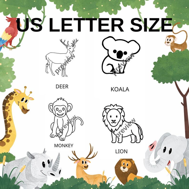 Printable Animal Coloring Pages | Fun and Easy Color Activity | Toddler ...