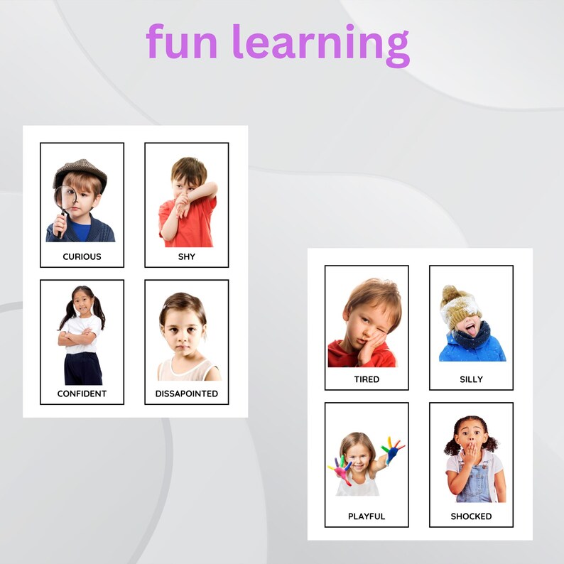 Emotions Flashcards Printable – Montessori Feelings Cards for Toddlers ...