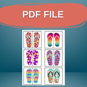 Flip Flop Matching Game / Summer Matching Activity / Preschool Matching ...