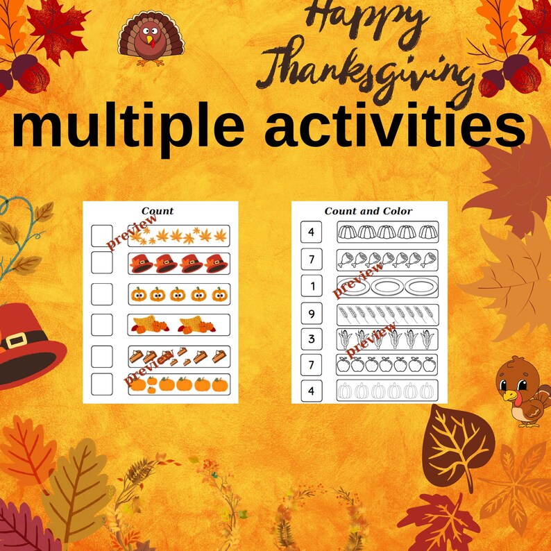 Thanksgiving Printable Activity Pages, Thanksgiving Activities ...