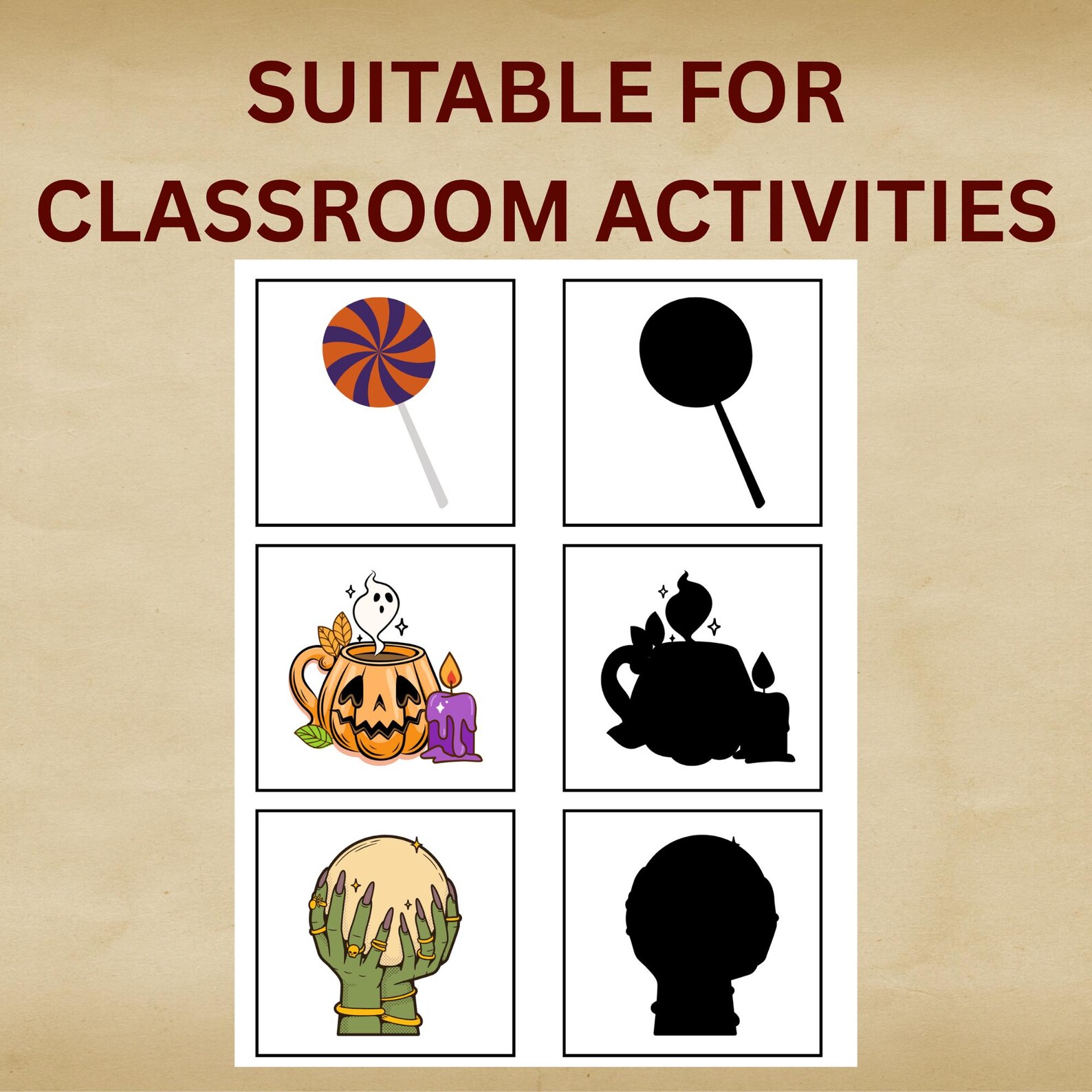 Halloween Shadow Matching Game: Printable Toddler Activity (PDF ...