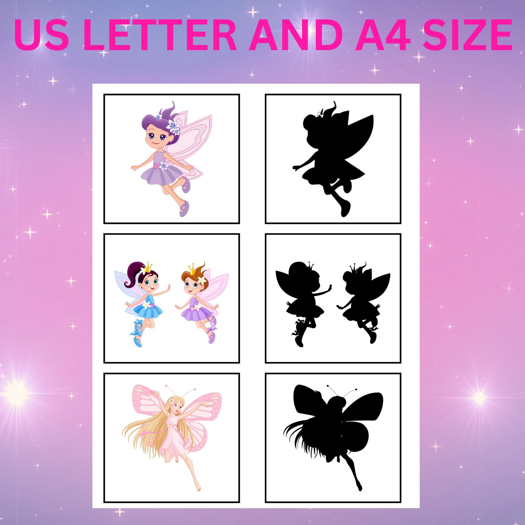 Fairies Shadow Matching / Preschool Learning / Montessori Activity for ...