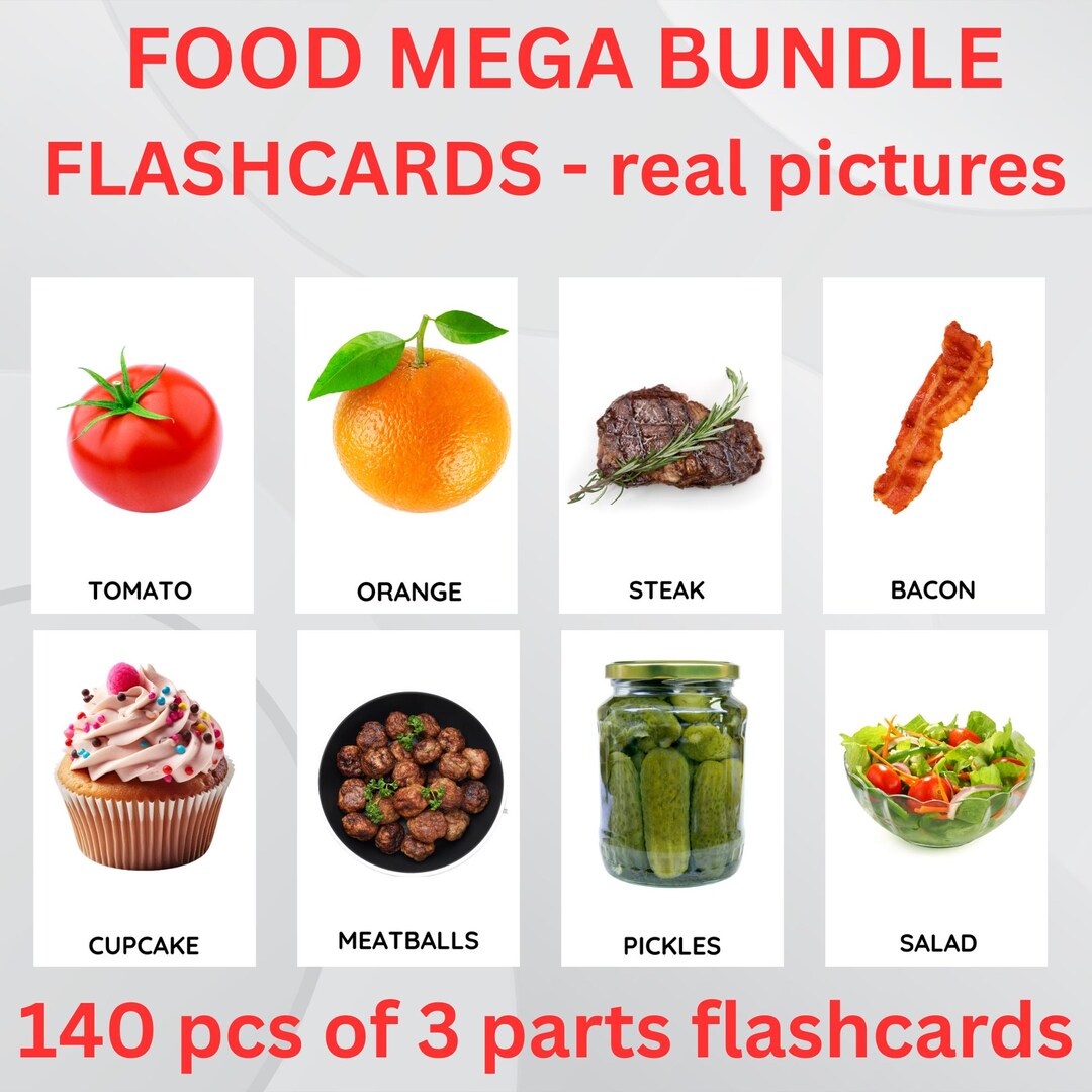 140 Food Flashcards / Most Common Meals With Real Pictures ...