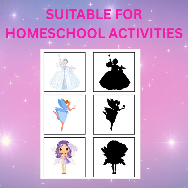 Fairies Shadow Matching / Preschool Learning / Montessori Activity for ...
