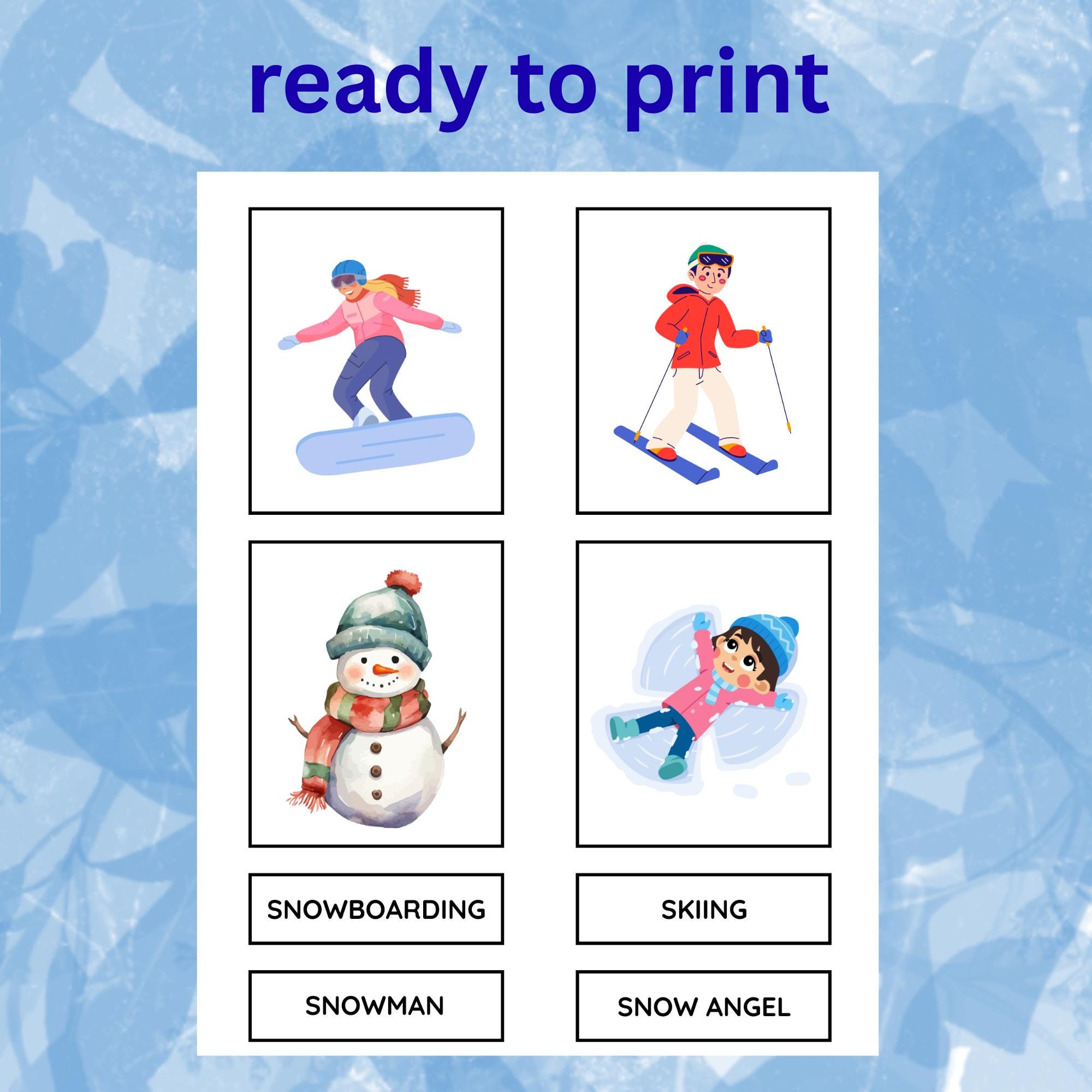 Winter Flashcards / Nomenclature Cards / Toddler Activity / Winter ...