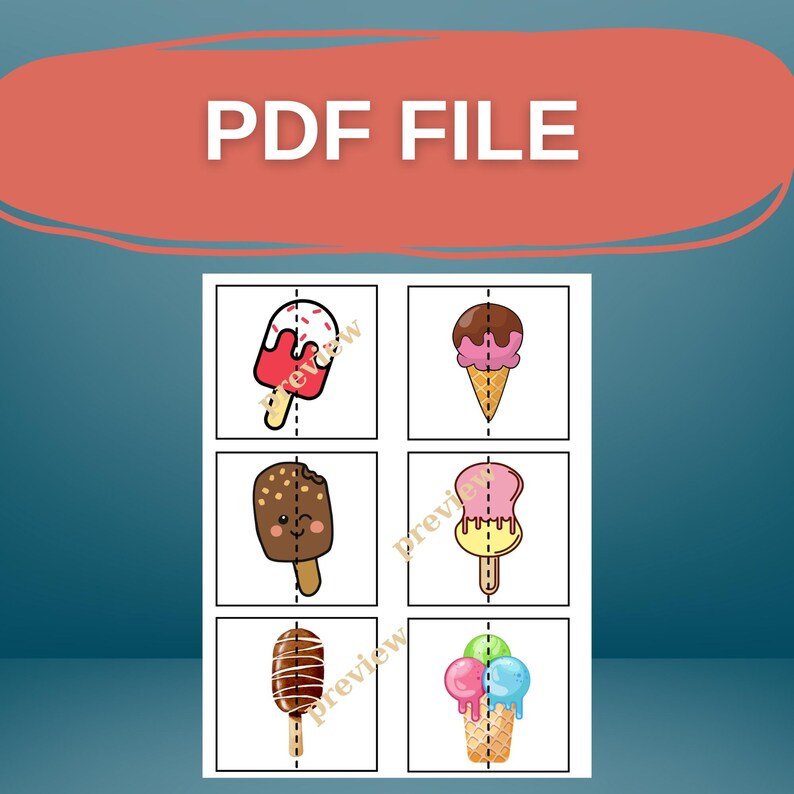 Ice Cream Matching Game / Summer Printable / Homeschol Printable ...