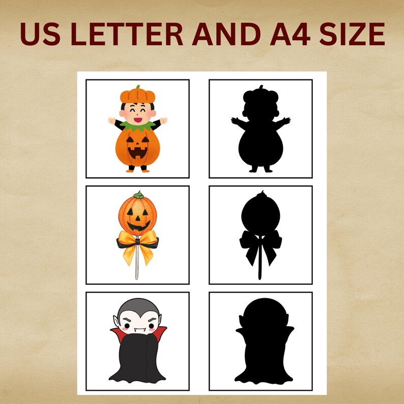 Halloween Shadow Matching Game: Printable Toddler Activity (PDF ...