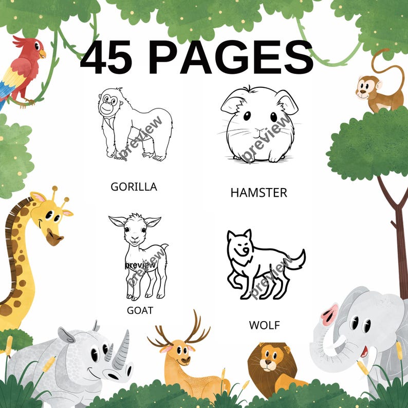 Printable Animal Coloring Pages | Fun and Easy Color Activity | Toddler ...