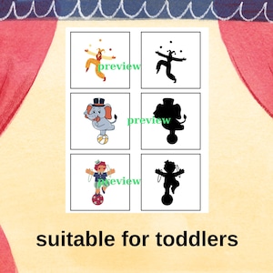 Circus Shadow Matching Cards / Preschool Printable Fun / Montessori ...