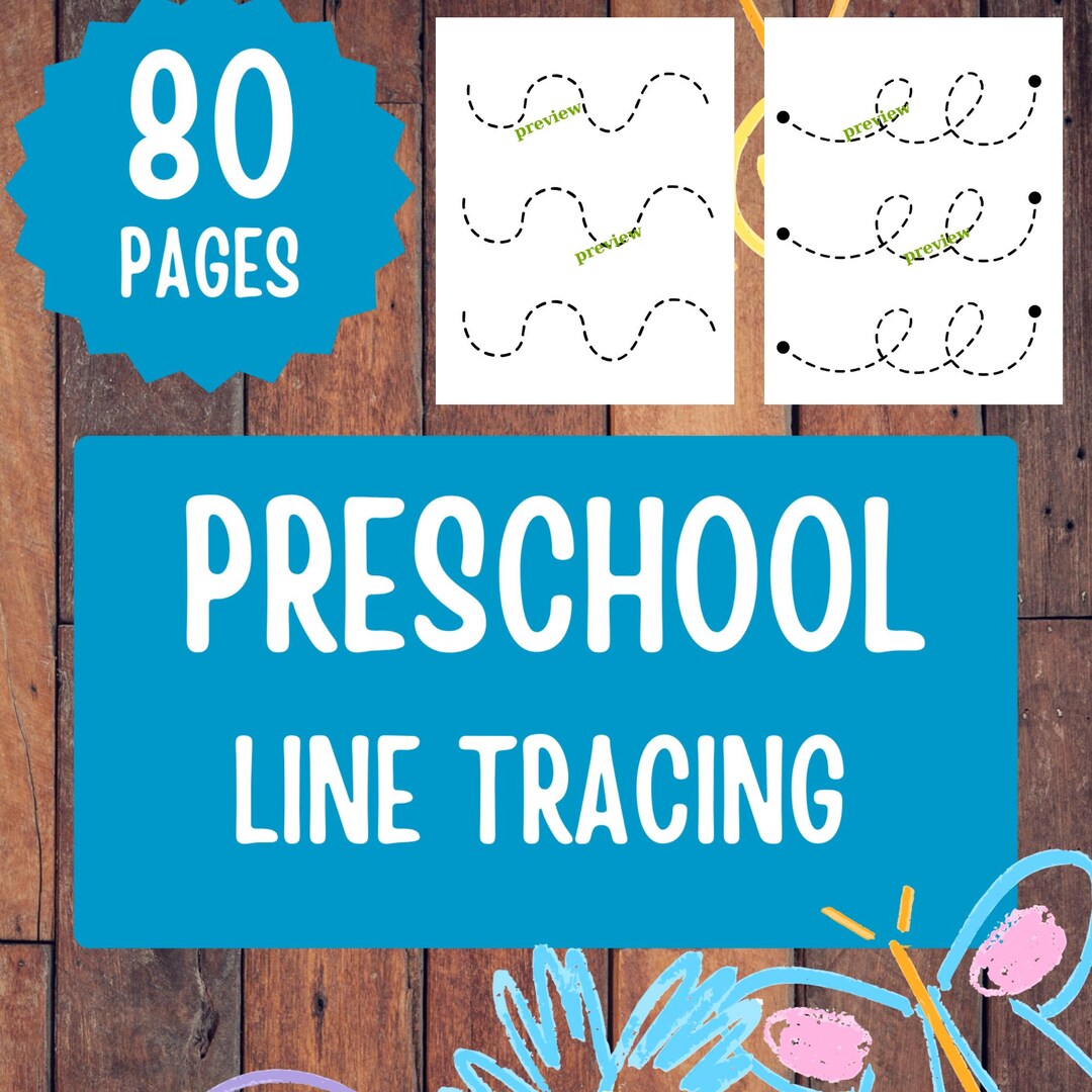 80 Preschool Line Tracing Worksheets Bundle Printable PDF Pre-writing ...