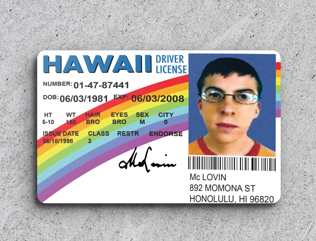 Mclovin Id Card Cover Credit & Debit Card Skin, Cover - Etsy