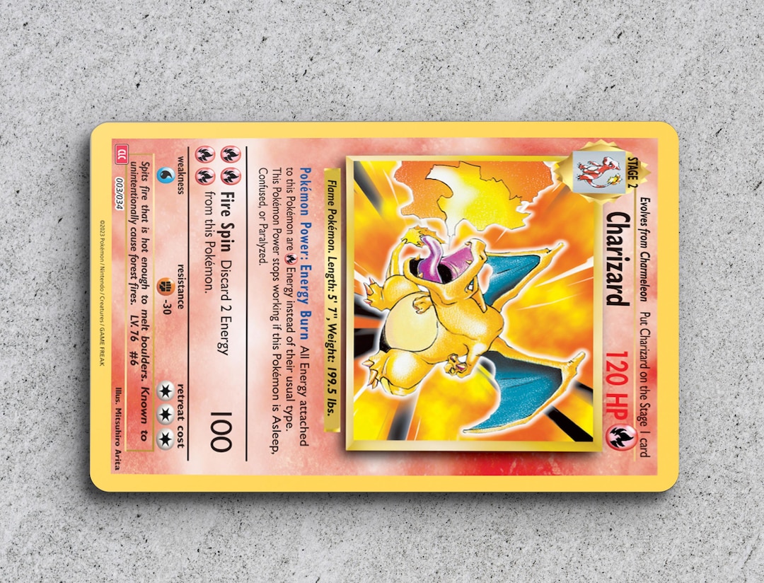 Charizard Credit Debit Card Skin Pokemon Card Cover - Etsy