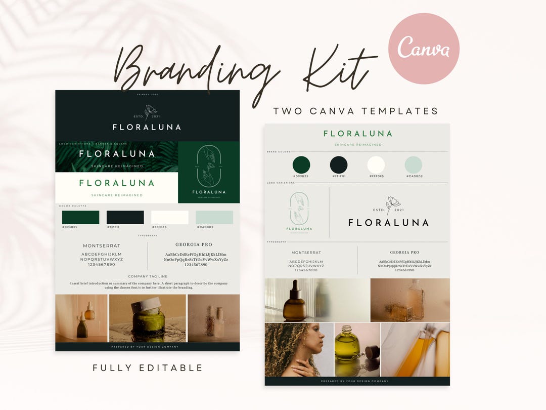 Brand Kit Template, Canva Template, Mood Board, Canva Branding Kit ...