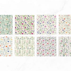 Watercolor Wildflowers Printable Digital Paper Flowers Floral Mega ...