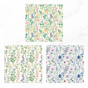 Watercolor Wildflowers Printable Digital Paper Flowers Floral Mega ...
