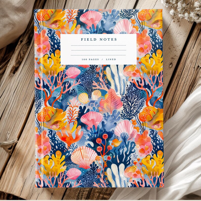 Watercolor Coral Reef Seamless Pattern Bundle: Pink & Blue (digital ...