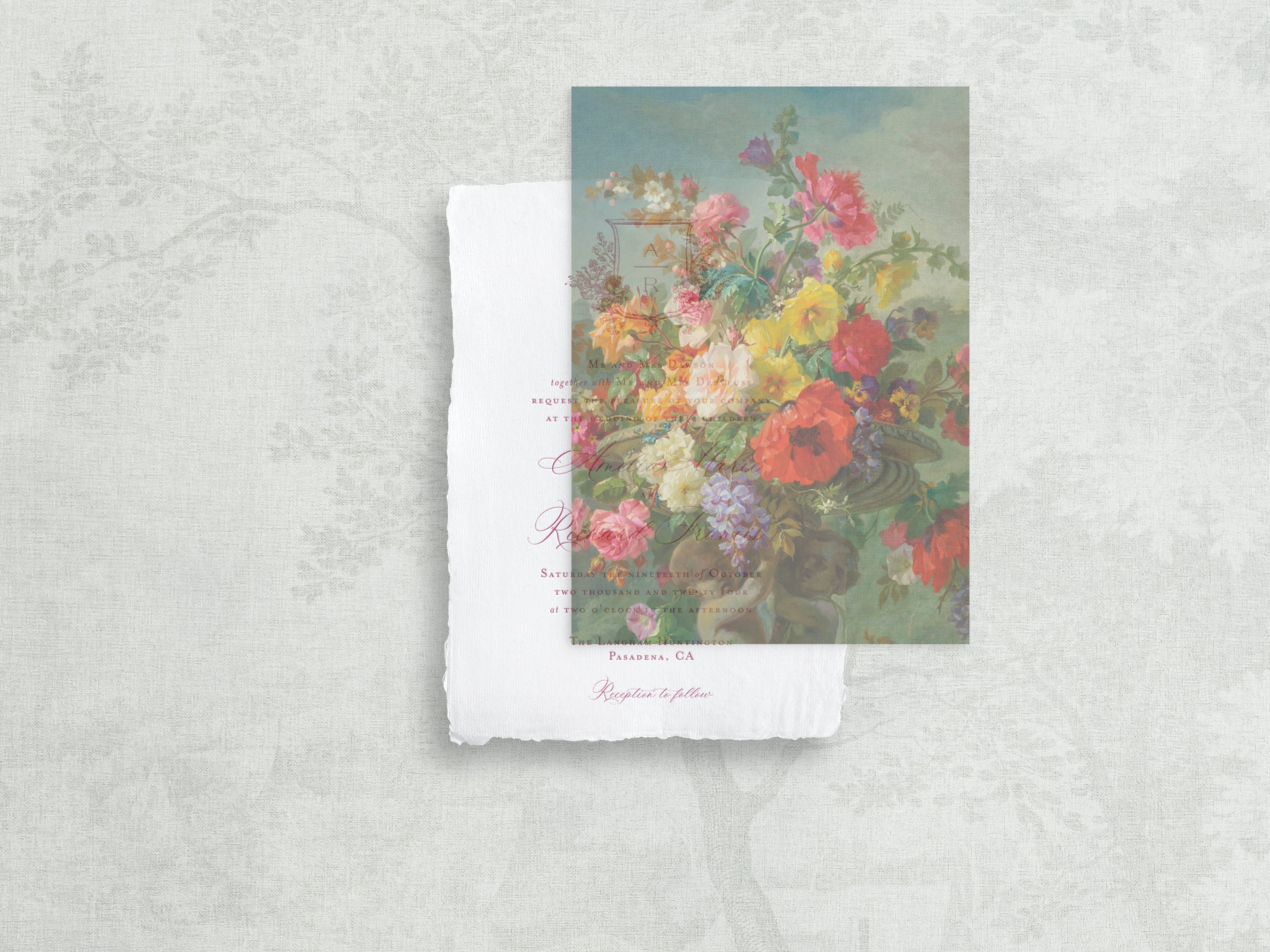 Printable Wedding Vellum Overlay, Invitation Overlay, 5x7 Invitation ...