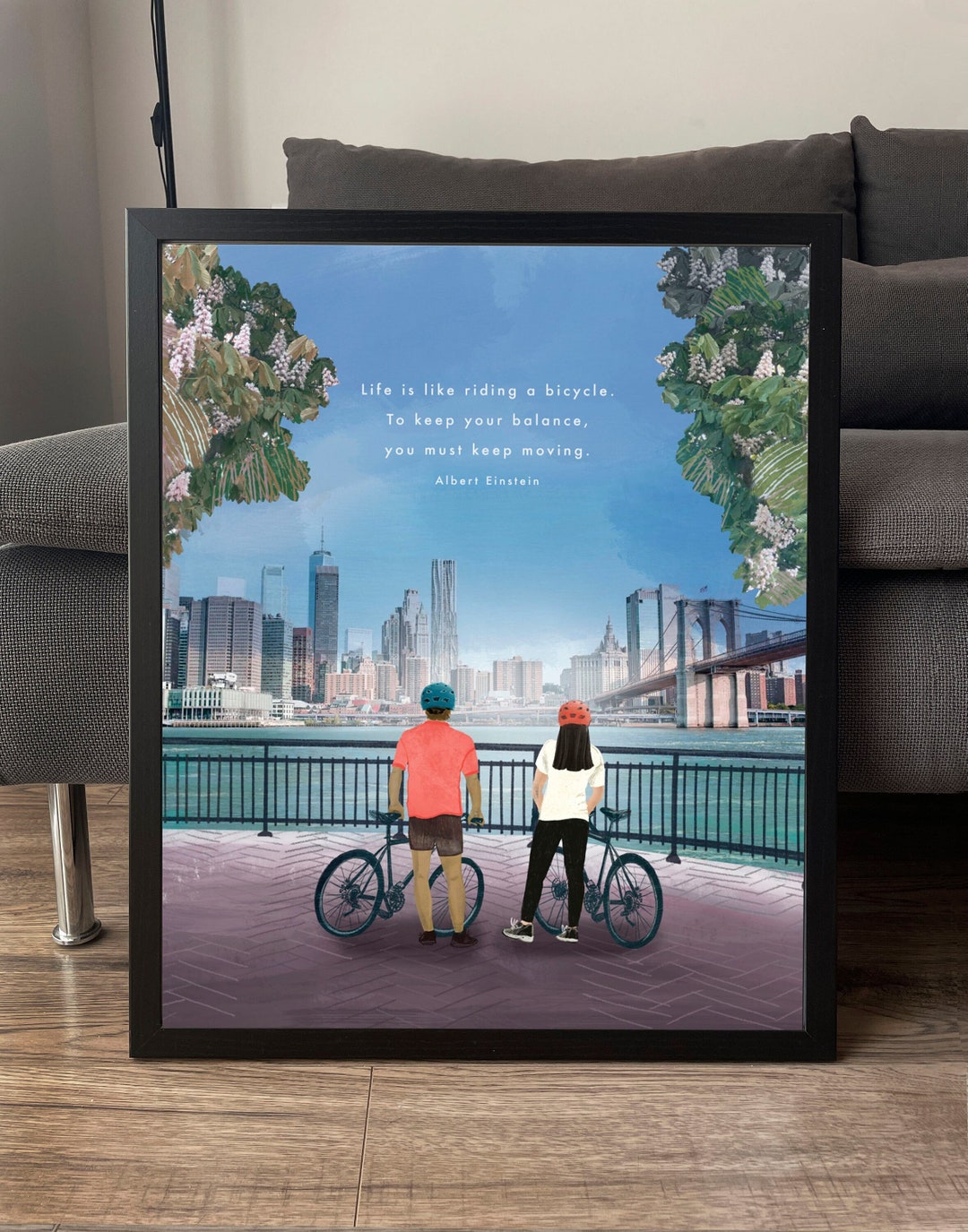 Personalised New York Print, Custom Biking Print, Custom Hobby Print ...