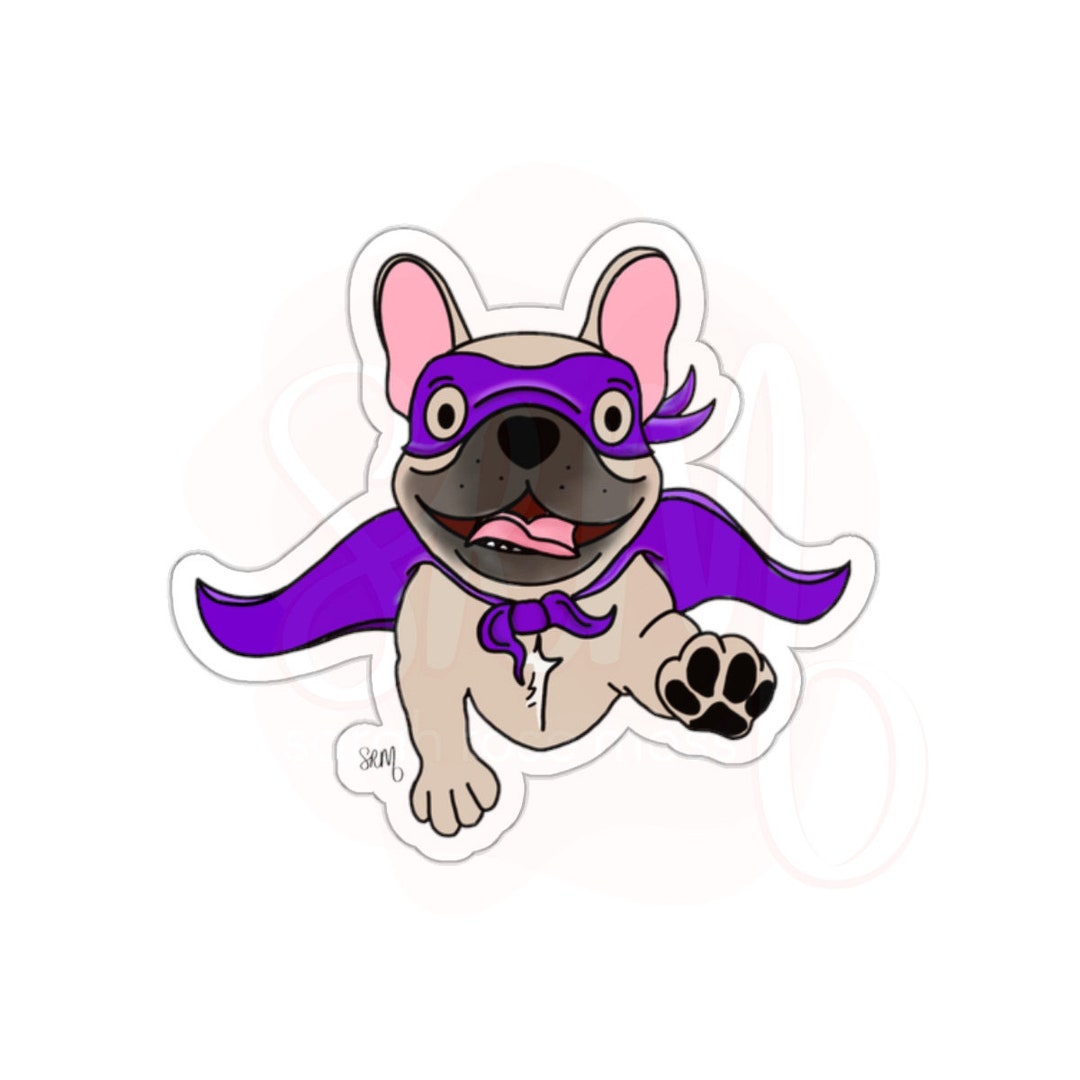 Purple Super Frenchie Sticker - Etsy