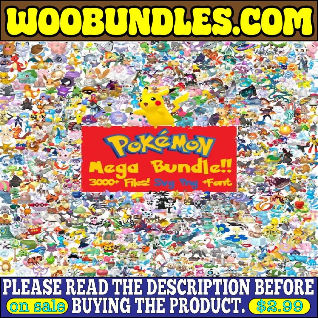 3000 Pokemon Layered Bundle Files, Pokemon Bundle, Pokemon Clipart ...