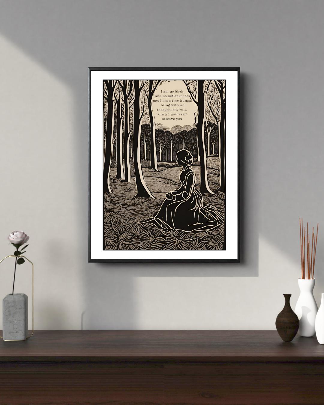 Jane Eyre 'I Am Not a Bird..' Charlotte Bronte Literature Lover's Quote ...