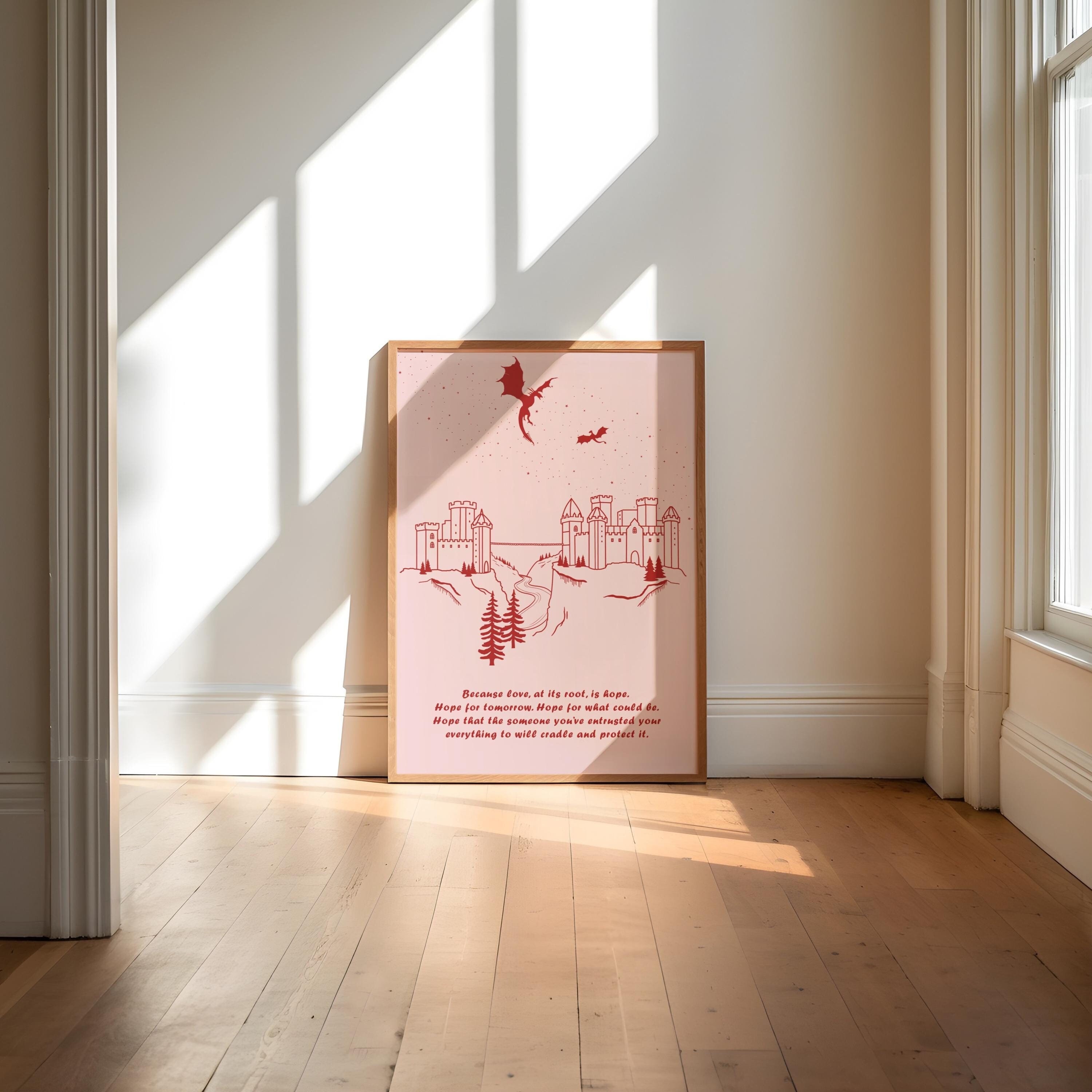 Pink Fourth Wing Print | Rebecca Yarros | Book Prints | Printable ...