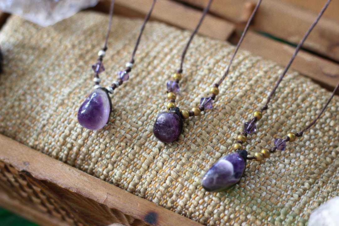 Collares Piedras Naturales Energy Balancing Crystal Necklaces - Etsy